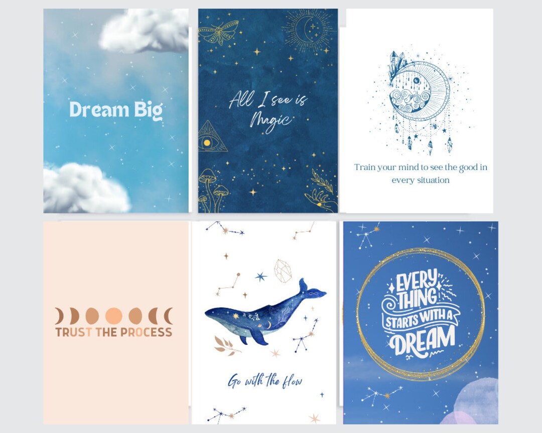 Set of 6 Positive Mini Prints. Motivational, Self Care, Inspiration ...