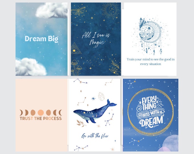 Positive Postcard Set, Colour in Postcards, Motivational Postcards ...