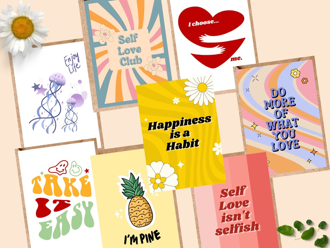 Set of 8 Positive Mini Prints. Motivational, Self Care, Inspiration ...