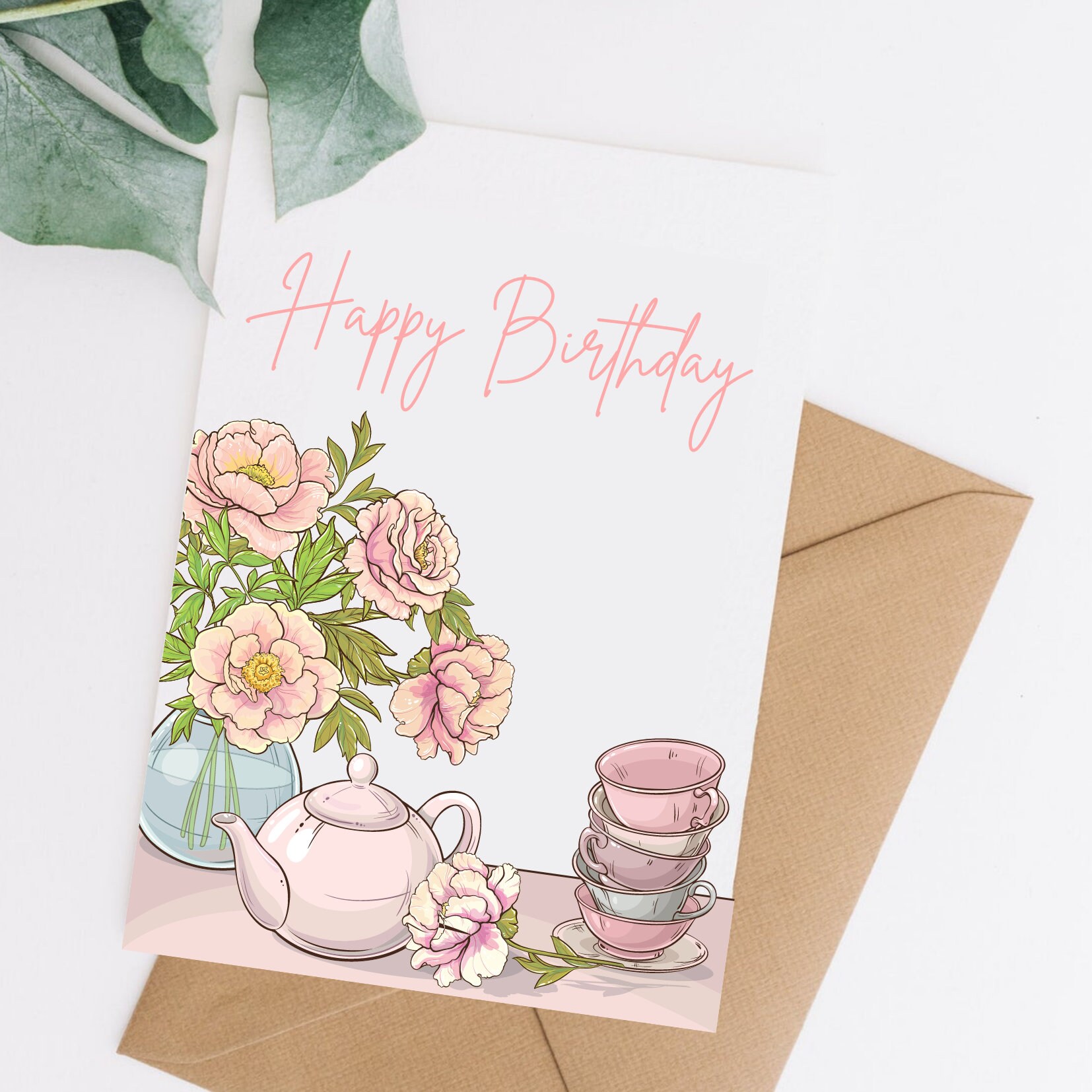 Happy Birthday Card Tea Time Card Birthday Card for Her Tea - Etsy UK