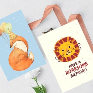 Cute Animal Happy Birthday Card Set. Happy Birthday Animal Cards ...
