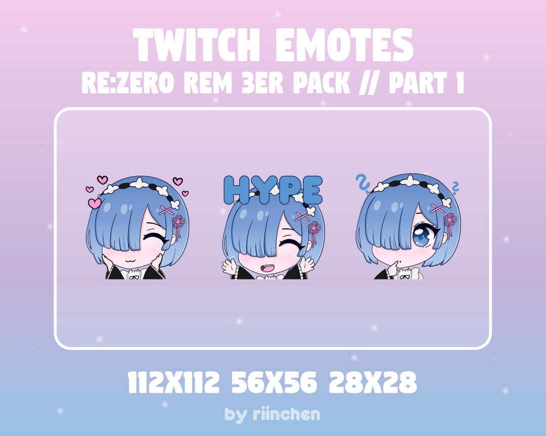 Rem Emotes for Twitch Discord Re:zero Chibi - Etsy