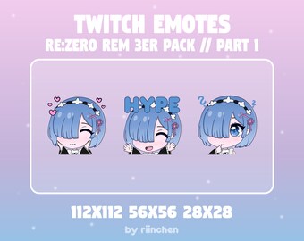 Emote, Twitch Emote, Rem and Ram Emote, Rezero Bundle Emote, Re:zero ...