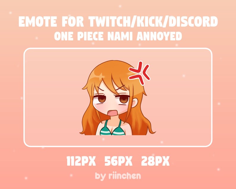 One Piece Nami Annoyed Mad Emote Chibi Twitch Kick Discord - Etsy Australia