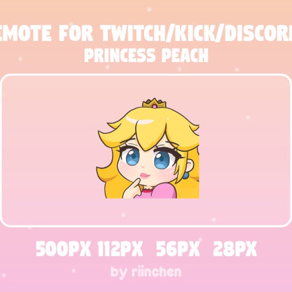 Princess Peach Twitch Emotes - Etsy