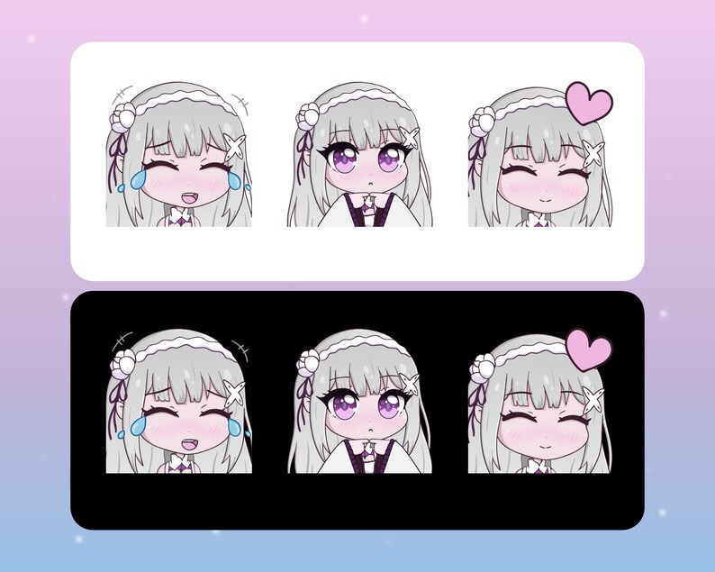 Emilia, Rem, Ram Emotes Pack 9pcs for Twitch Discord Re:zero Chibi - Etsy