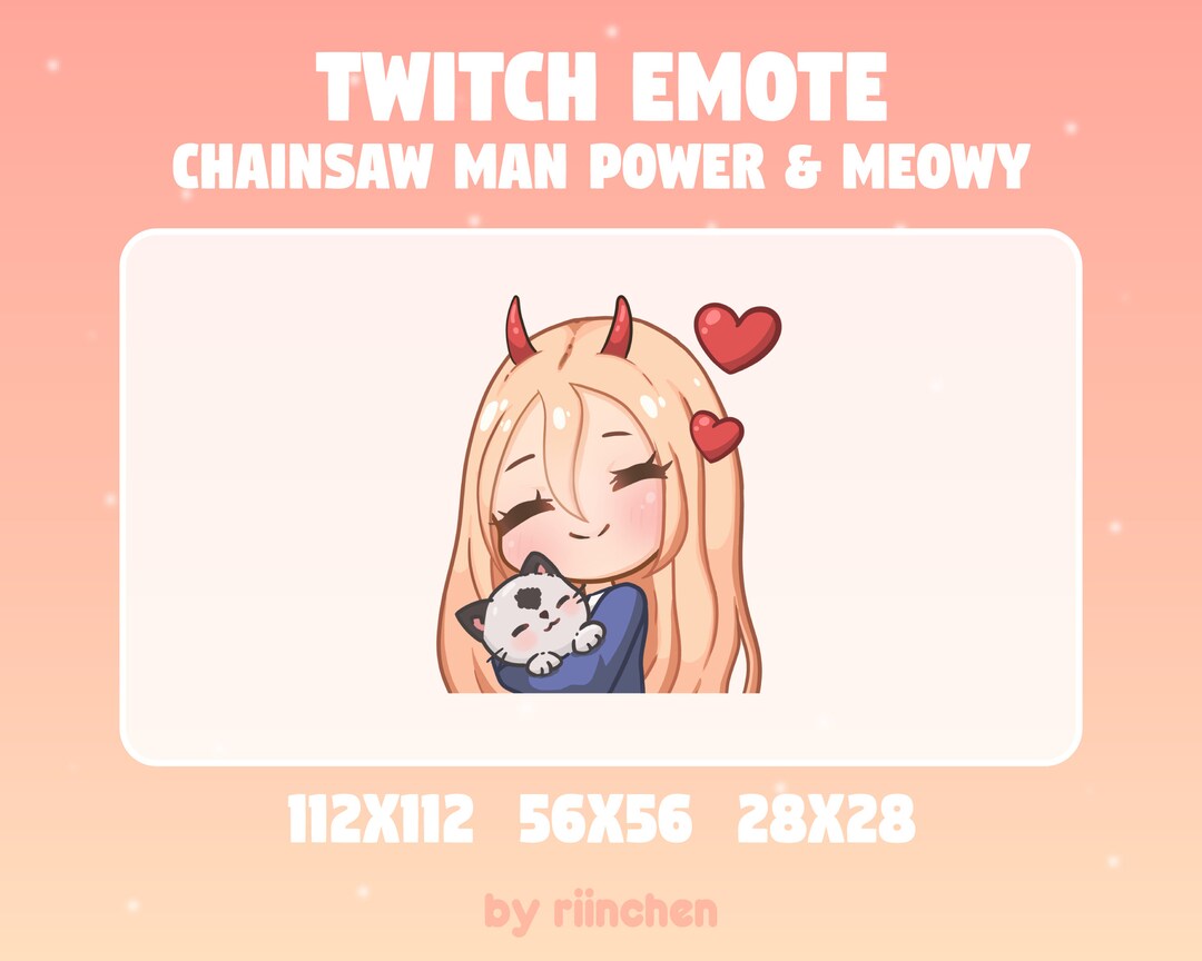 Power and Meowy Emotes Chasinsaw Man Twitch/discord - Etsy