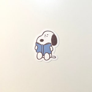 Cute Snoopy Miffy Peanuts Reading | Library Card Stickers - Glossy ...