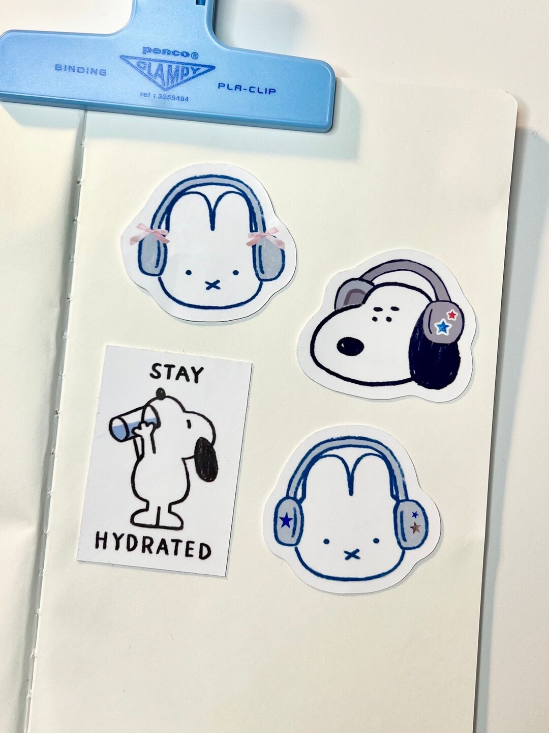 Cute Peanuts Snoopy Miffy Stickers - Glossy Vinyl Sticker for Water ...