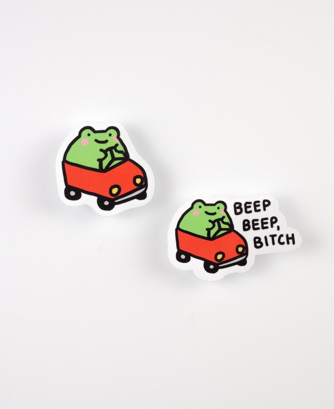 Frog in Car Sticker Glossy Vinyl Sticker for Water Bottle - Etsy