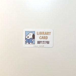 Cute Snoopy Miffy Peanuts Reading | Library Card Stickers - Glossy ...