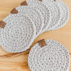 Beige Crochet Coasters Natural Circle Coasters Modern - Etsy