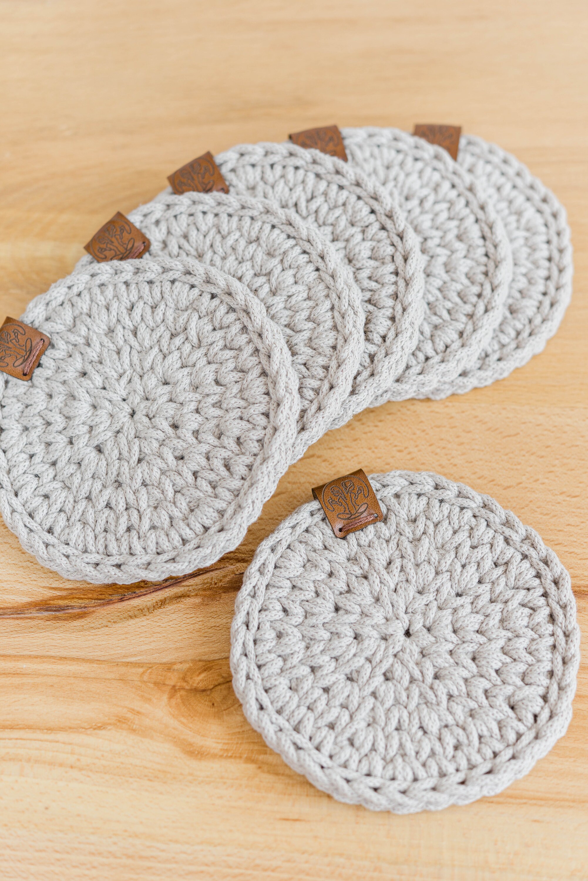 Beige Crochet Coasters Natural Circle Coasters Modern - Etsy