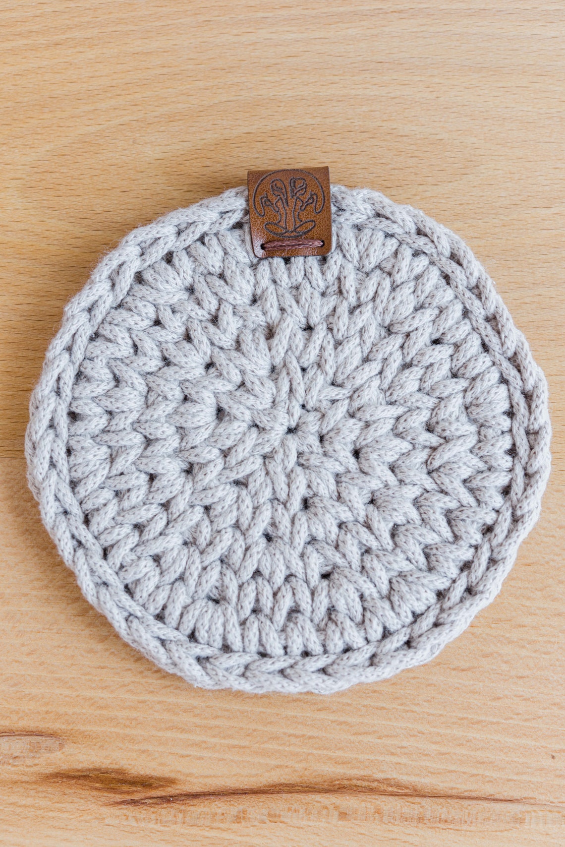 Beige Crochet Coasters Natural Circle Coasters Modern - Etsy