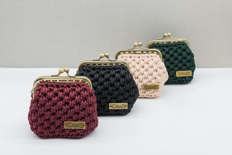 Dark Red Coin Purse Small Crochet Purse Change Purse Mini - Etsy