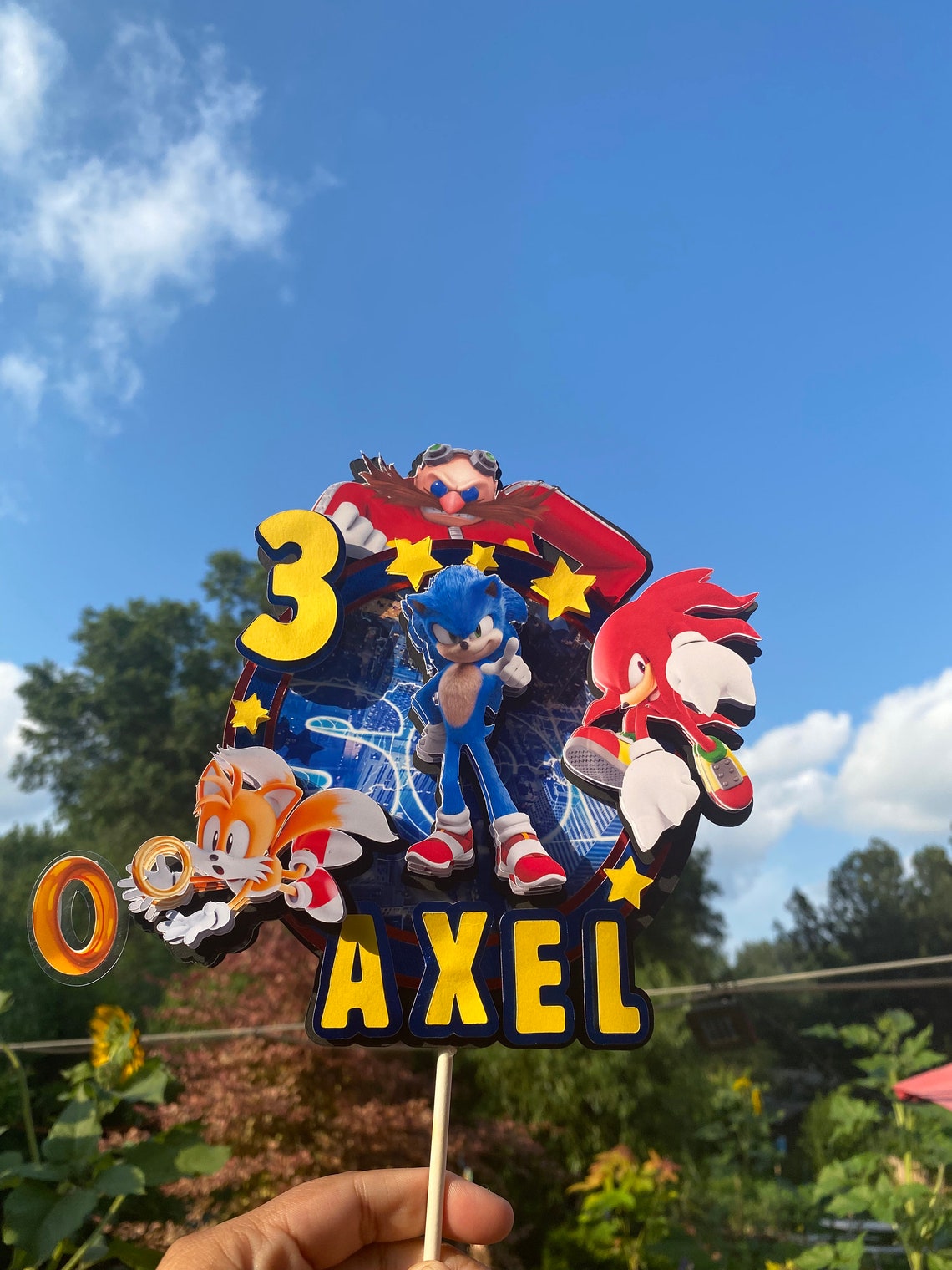 Sonic Cake Topper Sonic the Hedgehog Cake Topper Sonic - Etsy