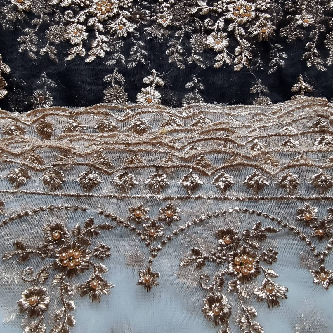 Soft Net Dupatta With Embroidery and Pearl Work. Suitable for - Etsy UK