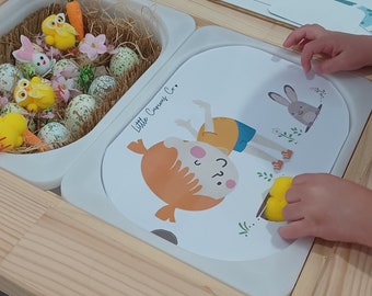 Printable Trofast Flisat Lid Insert, Easter Game, Feed the Easter Bunny ...