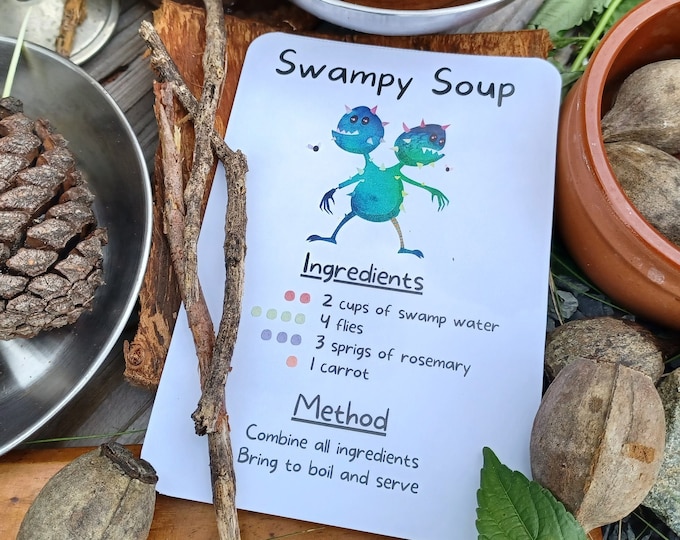 Printable Mud Kitchen Cards, Homeschool Learning Numbers, Montessori ...