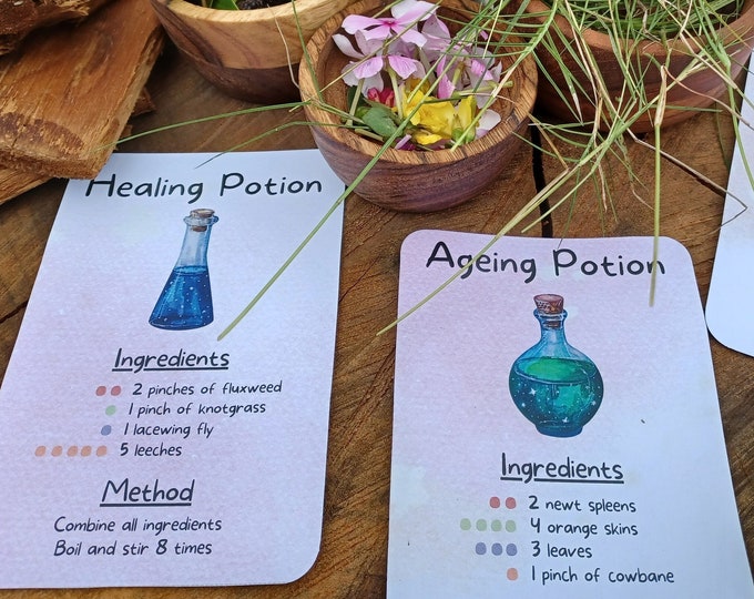 Bundle Printable Mud Kitchen Potion Card, Homeschool Learning Numbers ...