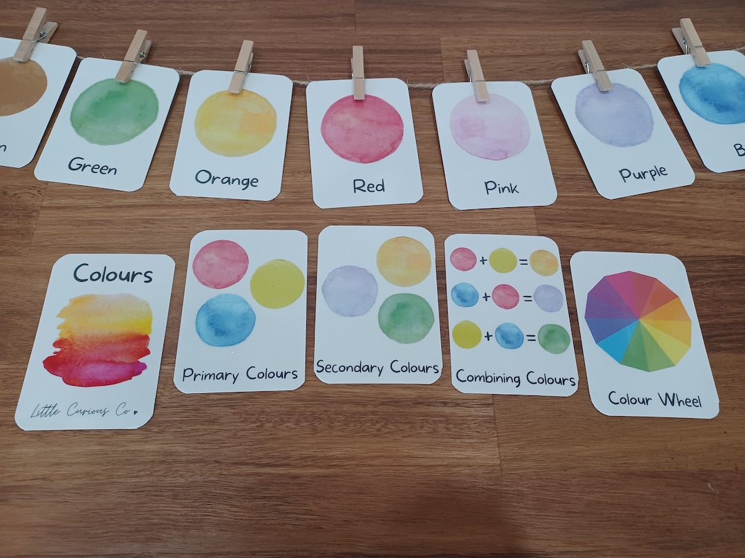Printable Kids Flash Cards, Homeschool Learn Colors, Montessori ...