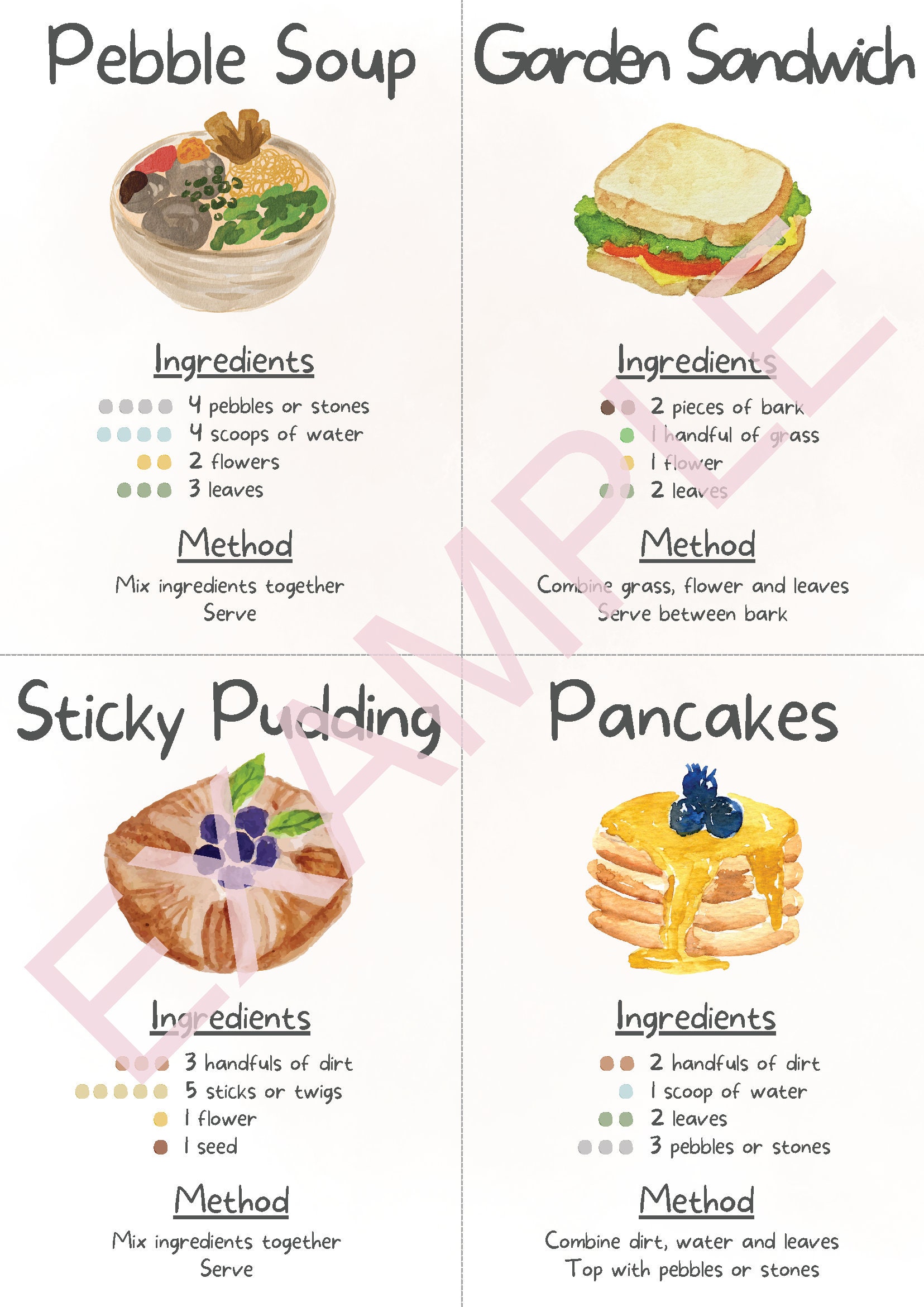 Printable Mud Kitchen Cards, Homeschool Learning Numbers, Montessori ...