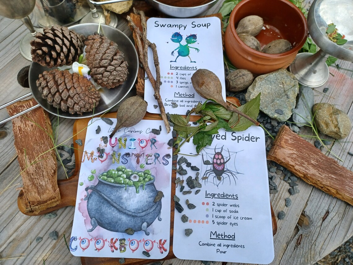 Printable Mud Kitchen Monster Potion Cards Homeschool | Etsy