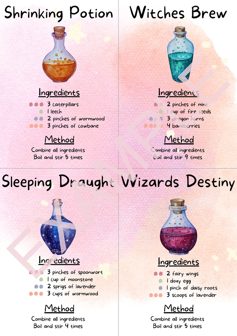 Printable Mud Kitchen Potion Cards, Homeschool Learning Numbers ...