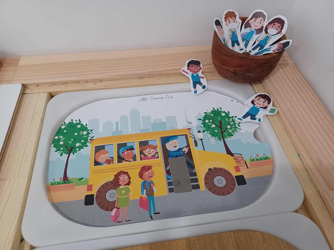 Printable Trofast Flisat Lid School Bus, Montessori Post Homeschool ...