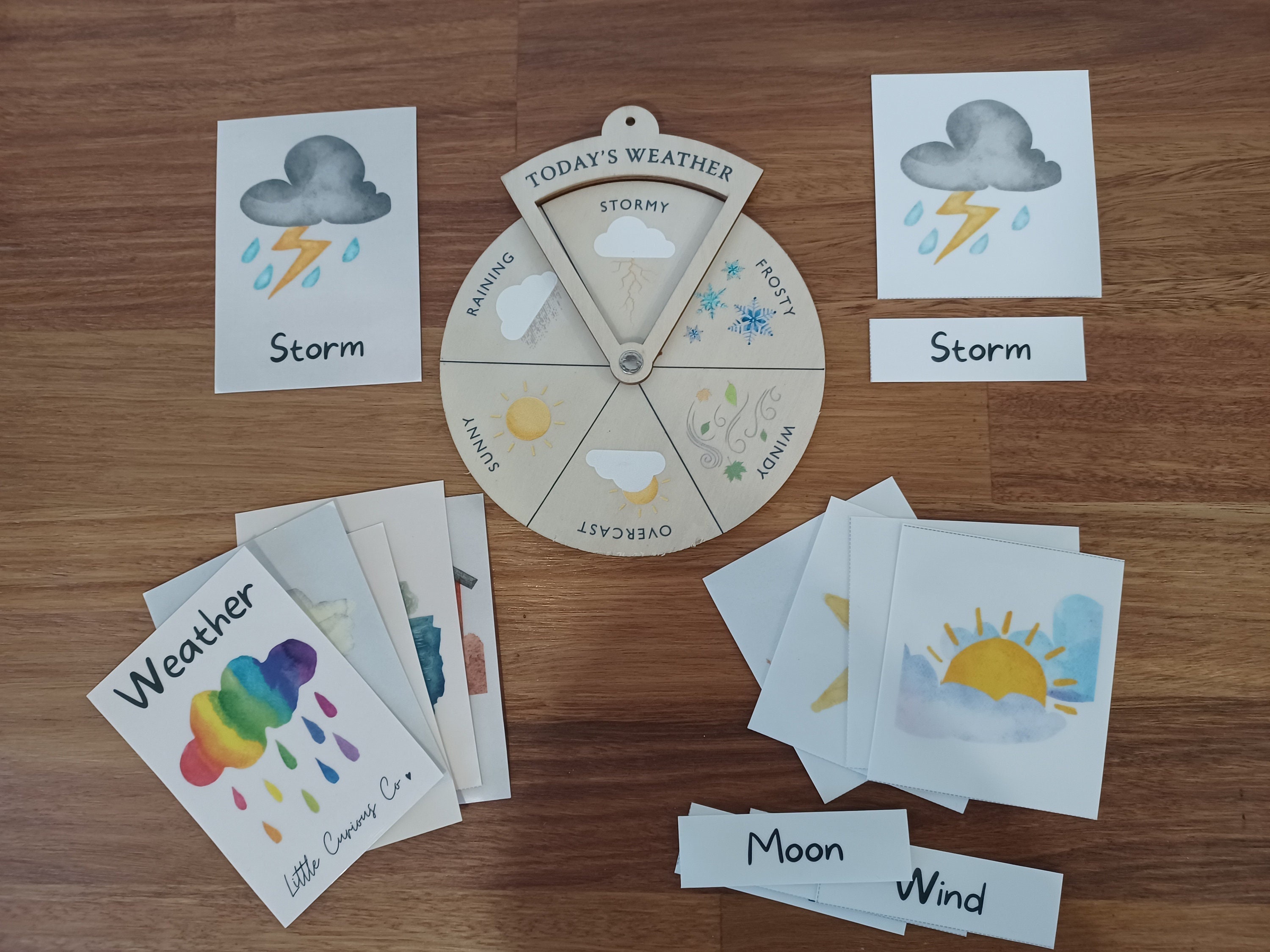 Printable Kids Flash Cards Montessori Learn Weather - Etsy