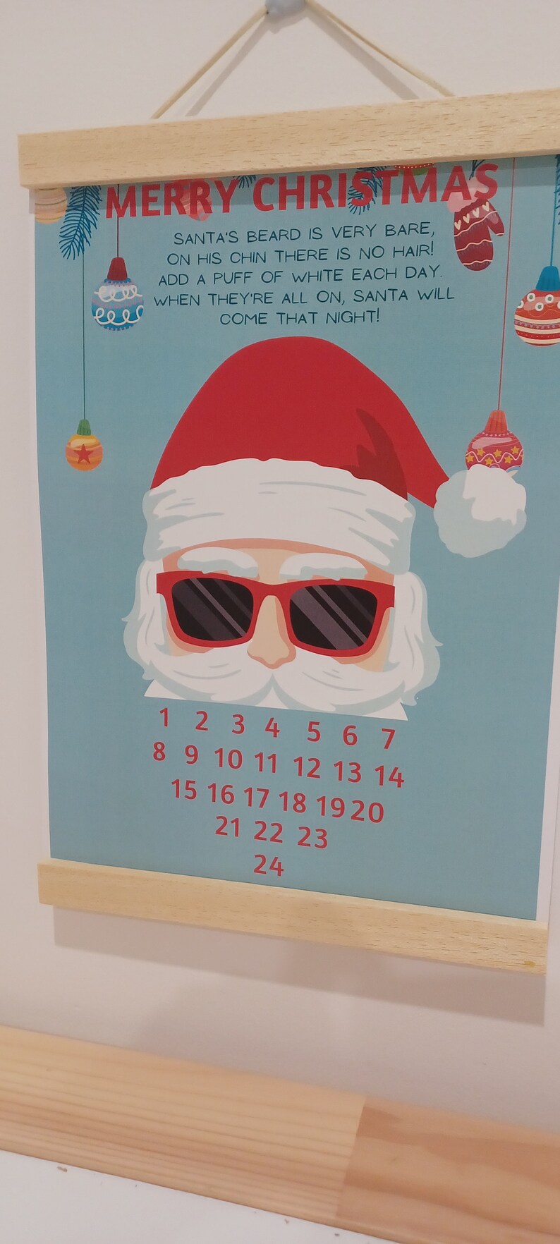 Printable Santa Advent Calendar, Homeschool Montessori Learning ...