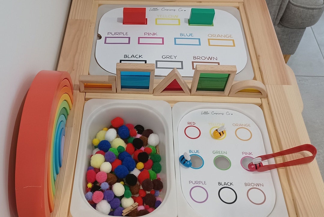 Printable Trofast Flisat Lid Insert, Montessori Learn Colours ...