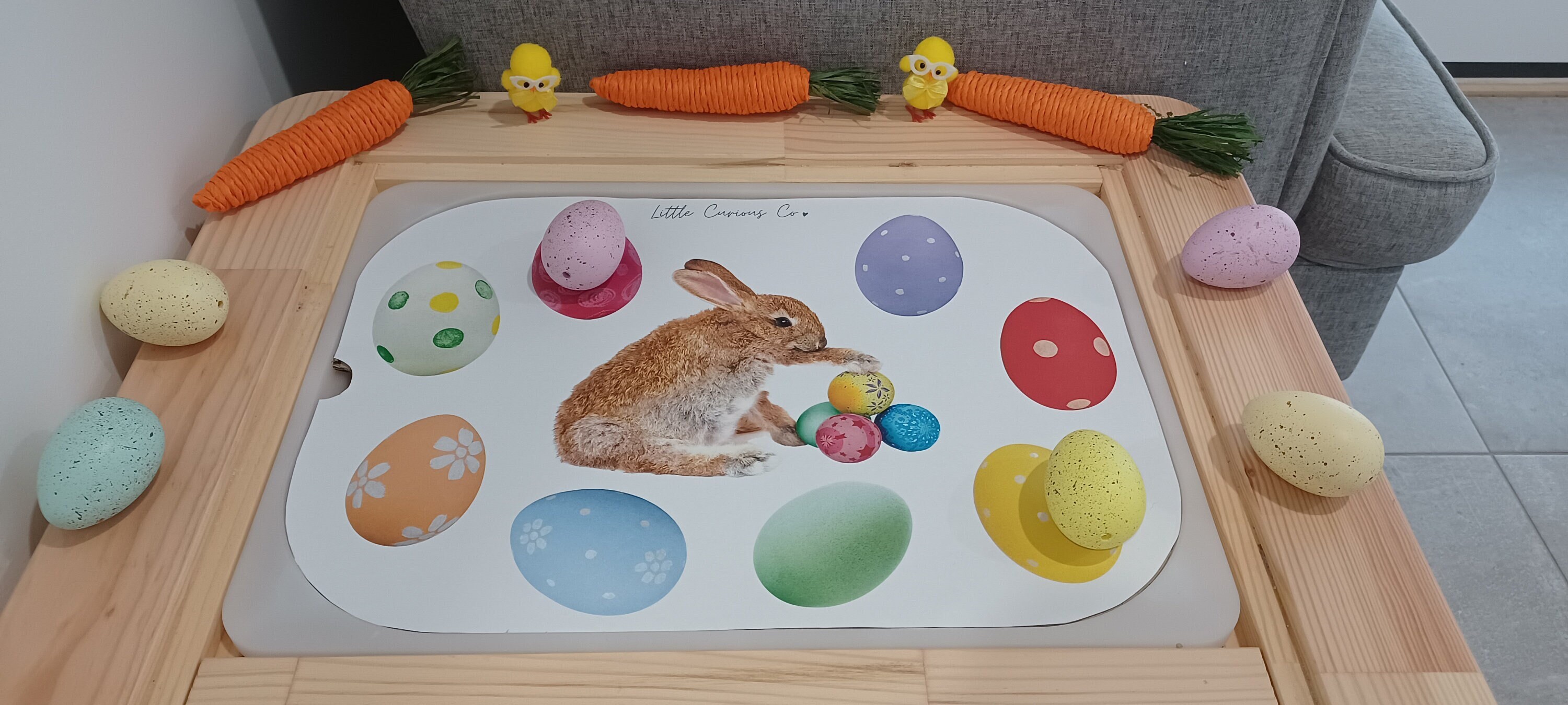 Printable Trofast Flisat Lid Insert, Easter Colour Sorting Game, Learn ...