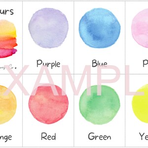 Printable Kids Flash Cards, Homeschool Learn Colors, Montessori ...