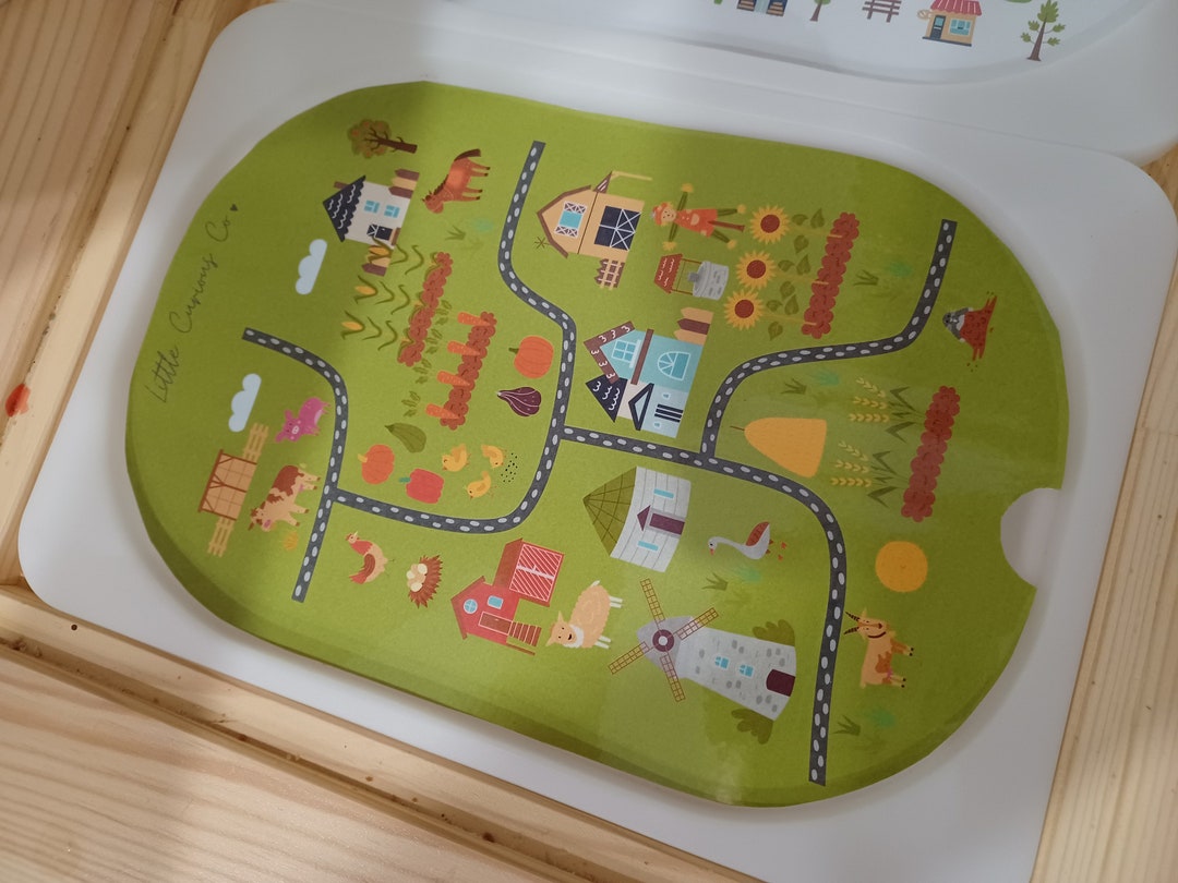 Printable Trofast Flisat Lid Insert, Farm Country Side Map, Homeschool ...