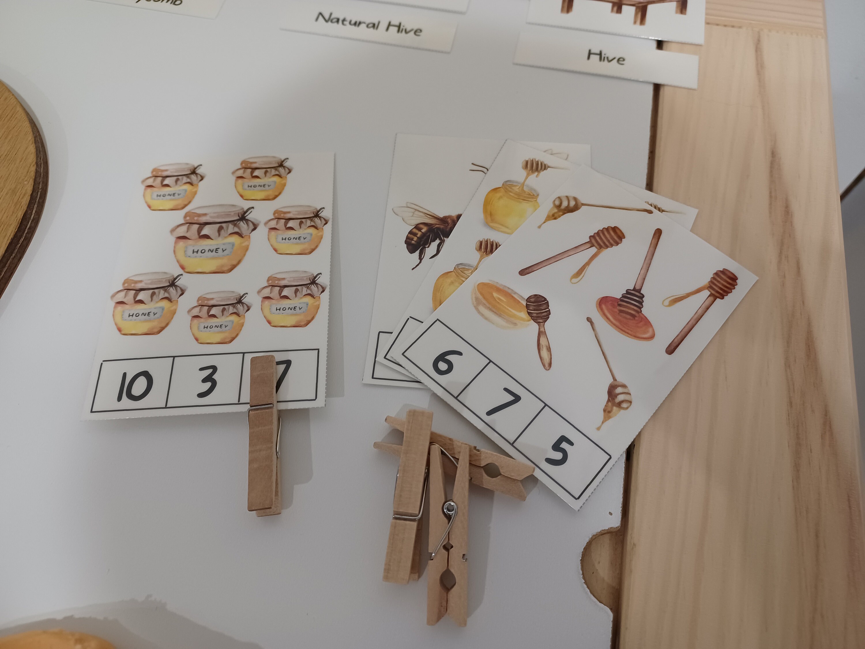 Printable Flashcards, Montessori Learn Counting Bees, Homeschool Bee ...