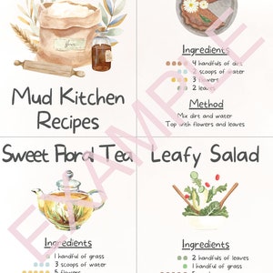 Printable Mud Kitchen Cards, Homeschool Learning Numbers, Montessori ...