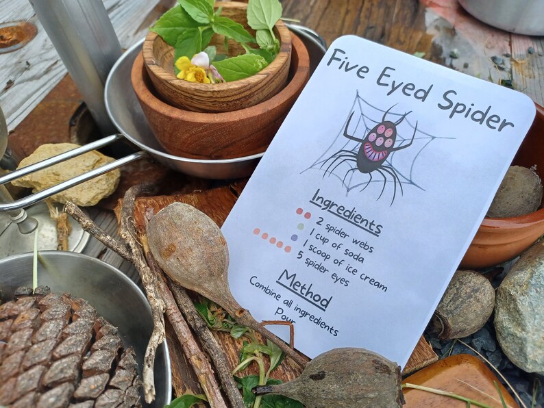 Printable Mud Kitchen Monster Potion Cards, Homeschool Learning Numbers ...