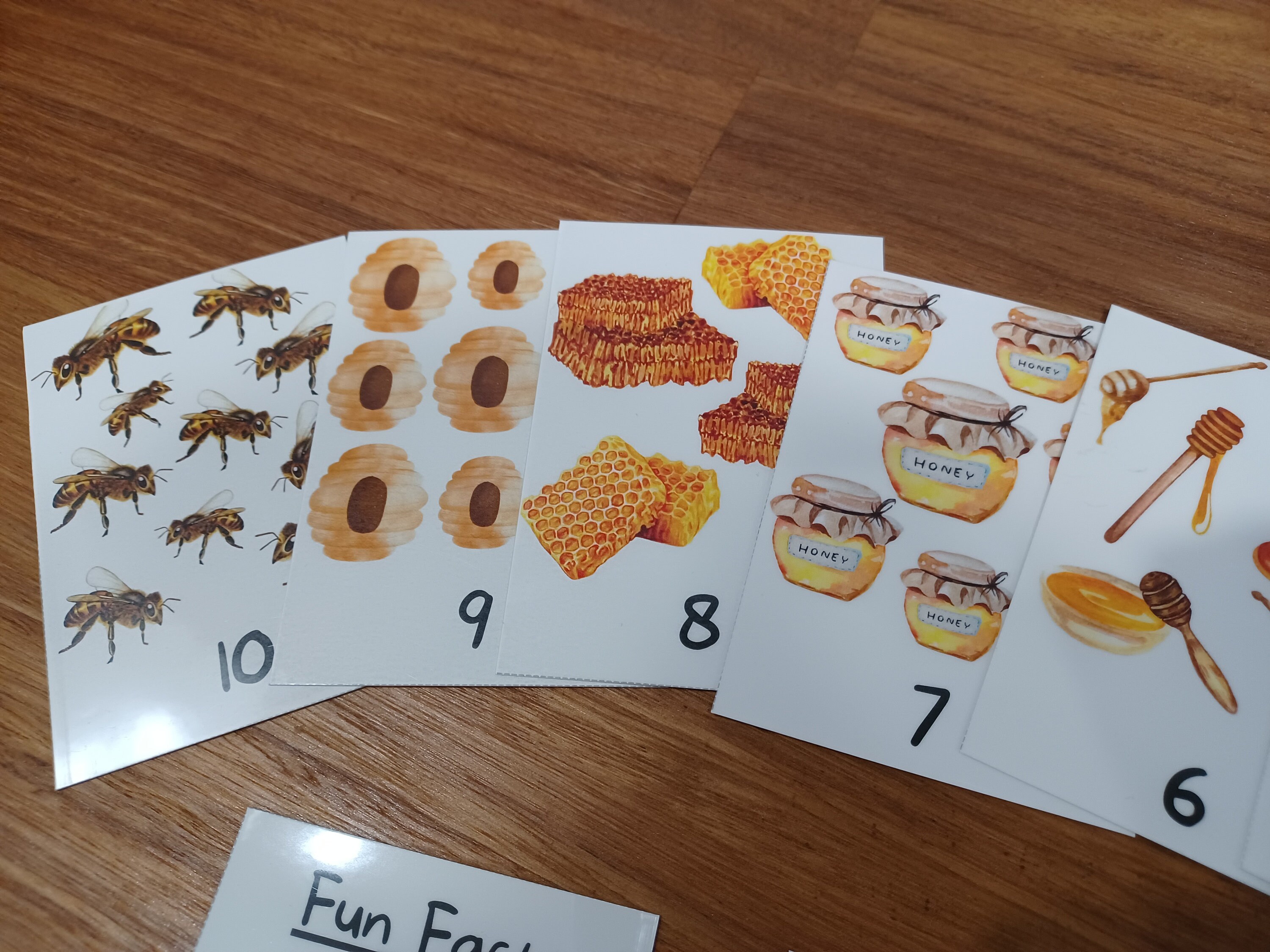 Printable Flashcards, Montessori Learn Counting Bees, Homeschool Bee ...