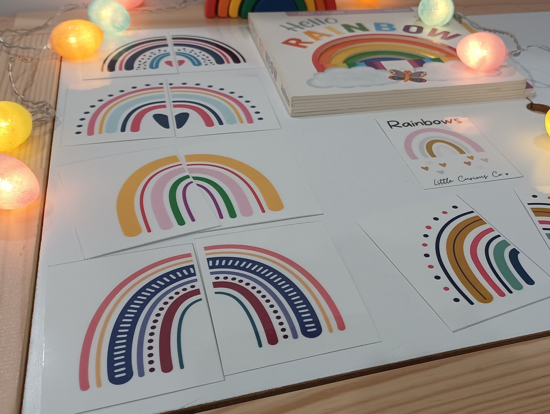 Rainbow Matching Cards Preschool Curriculum Homeschool - Etsy