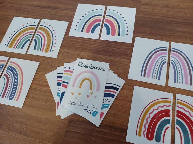 Rainbow Matching Cards Preschool Curriculum Homeschool - Etsy