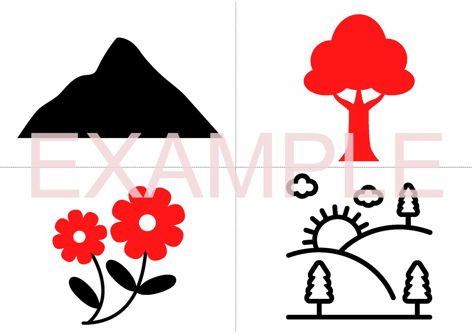 Printable Kids Black White Red Flash Cards Montessori Learn | Etsy