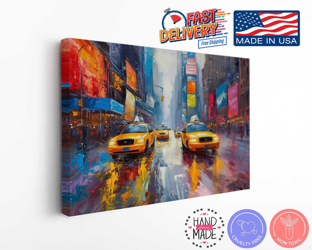 Rainy Day in NYC Times Square Graffiti Street Art Canvas Print ...