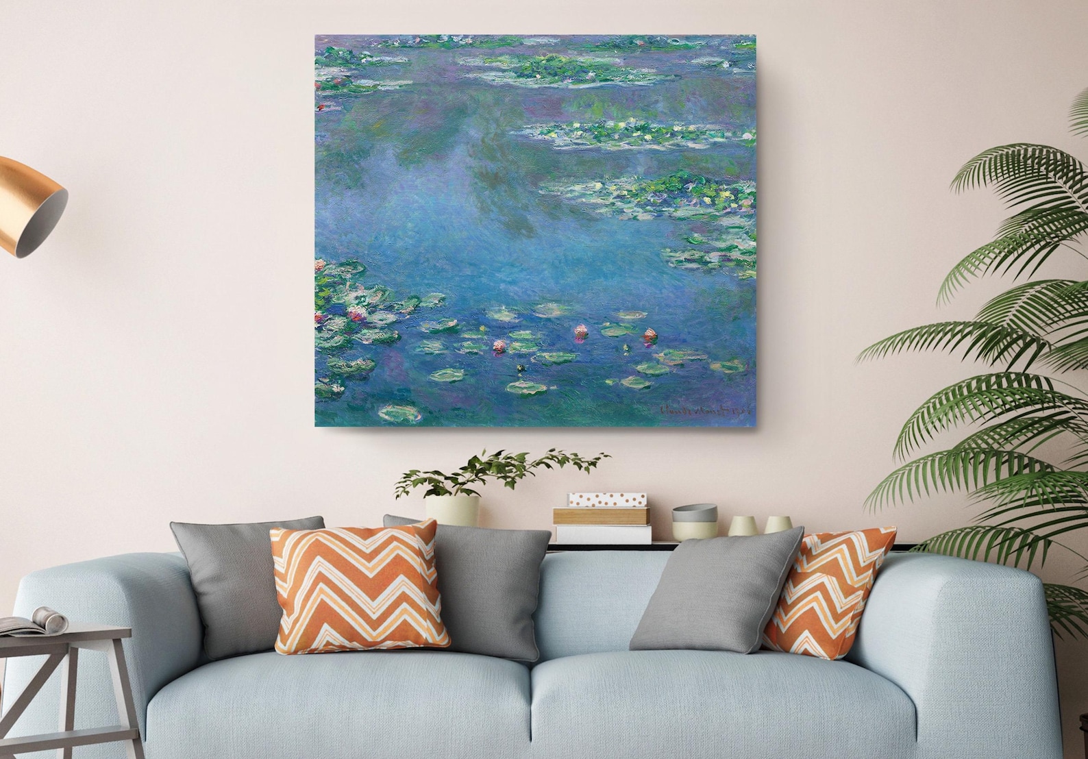 Monet Water Lilies Canvas Print - Calming Pastel Wall Art - Durable ...