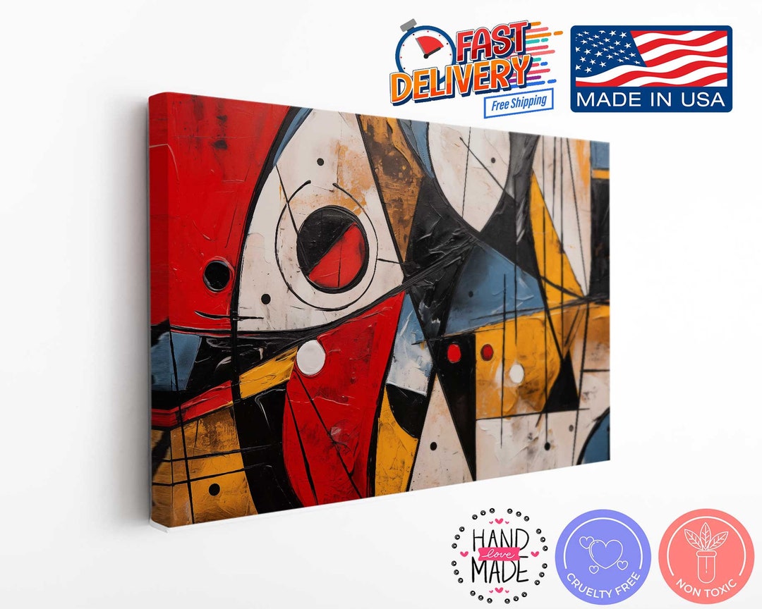 Red Abstract Artwork Modern Art Motivational Wall Canvas Print Art ...