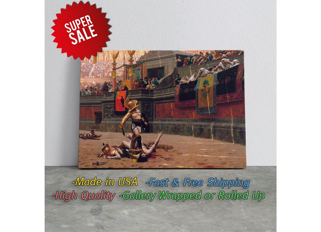 Pollice Verso Gladiator Canvas – Jean-leon Gerome Historic Roman Arena ...