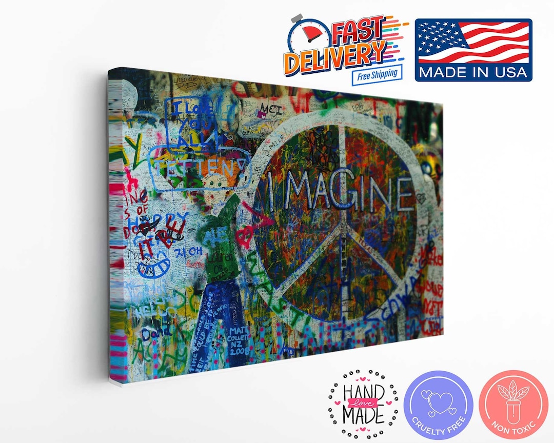 Peace Sign Canvas Wall Art: Free Spirit Boho Décor, Vibrant Eco ...