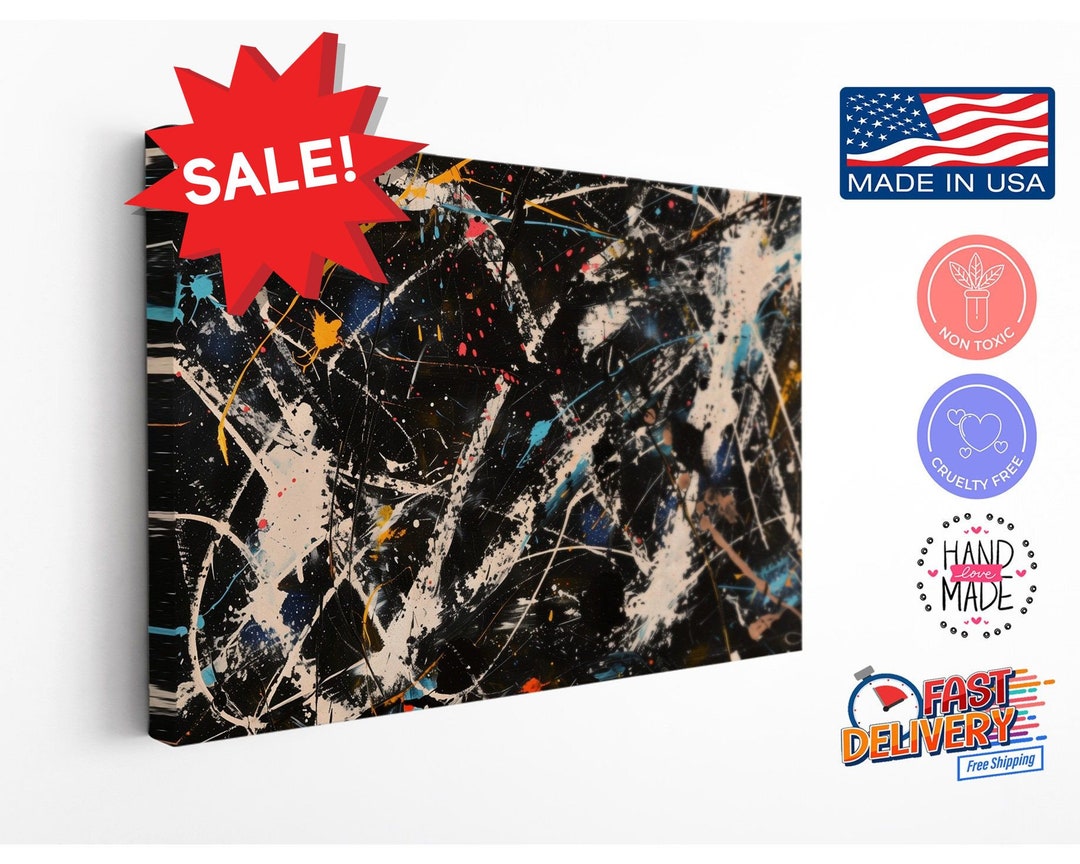 Abstract Painting by Jackson Pollock High Quality Canvas Print Wall ...