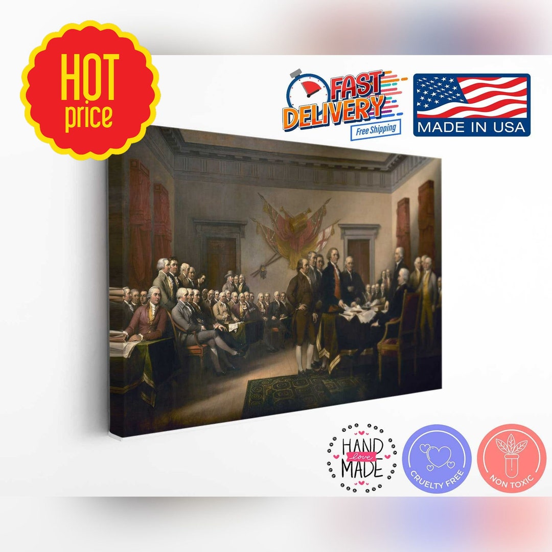 Founding Fathers Sign Independence Declaration American History Wall ...