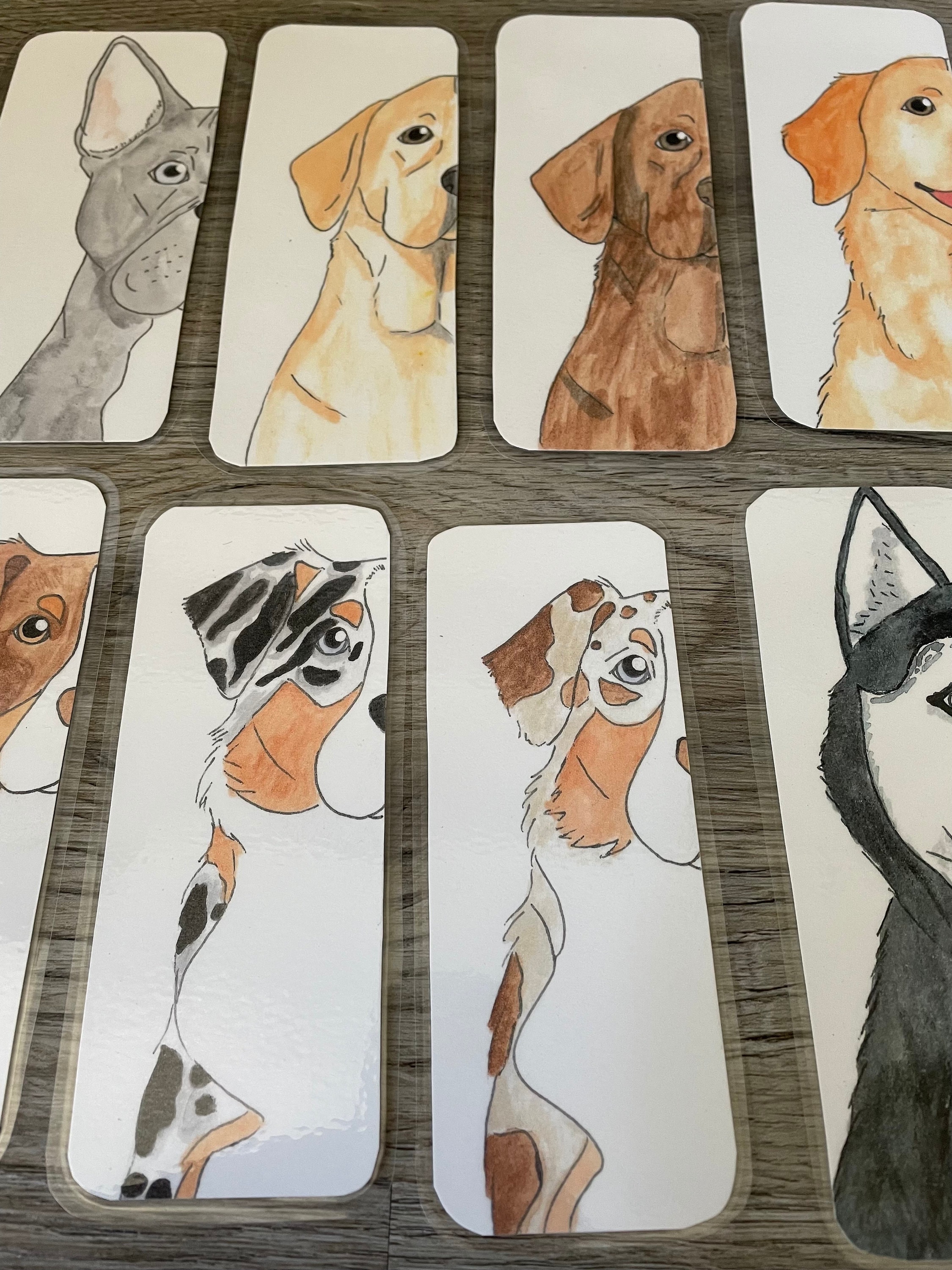 Watercolor Print Bookmarks / Dog Bookmarks / Bookmarks / Gifts / Dog ...